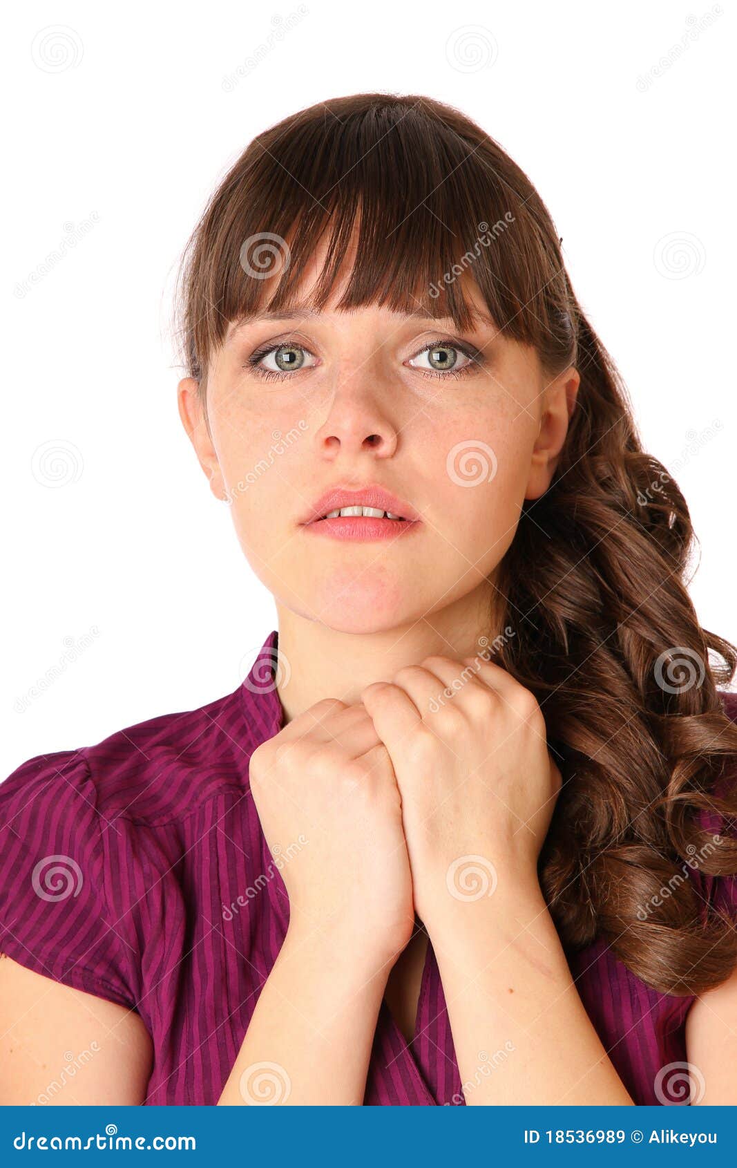 Girl is Discouraged and Scared Stock Image - Image of expression, close ...