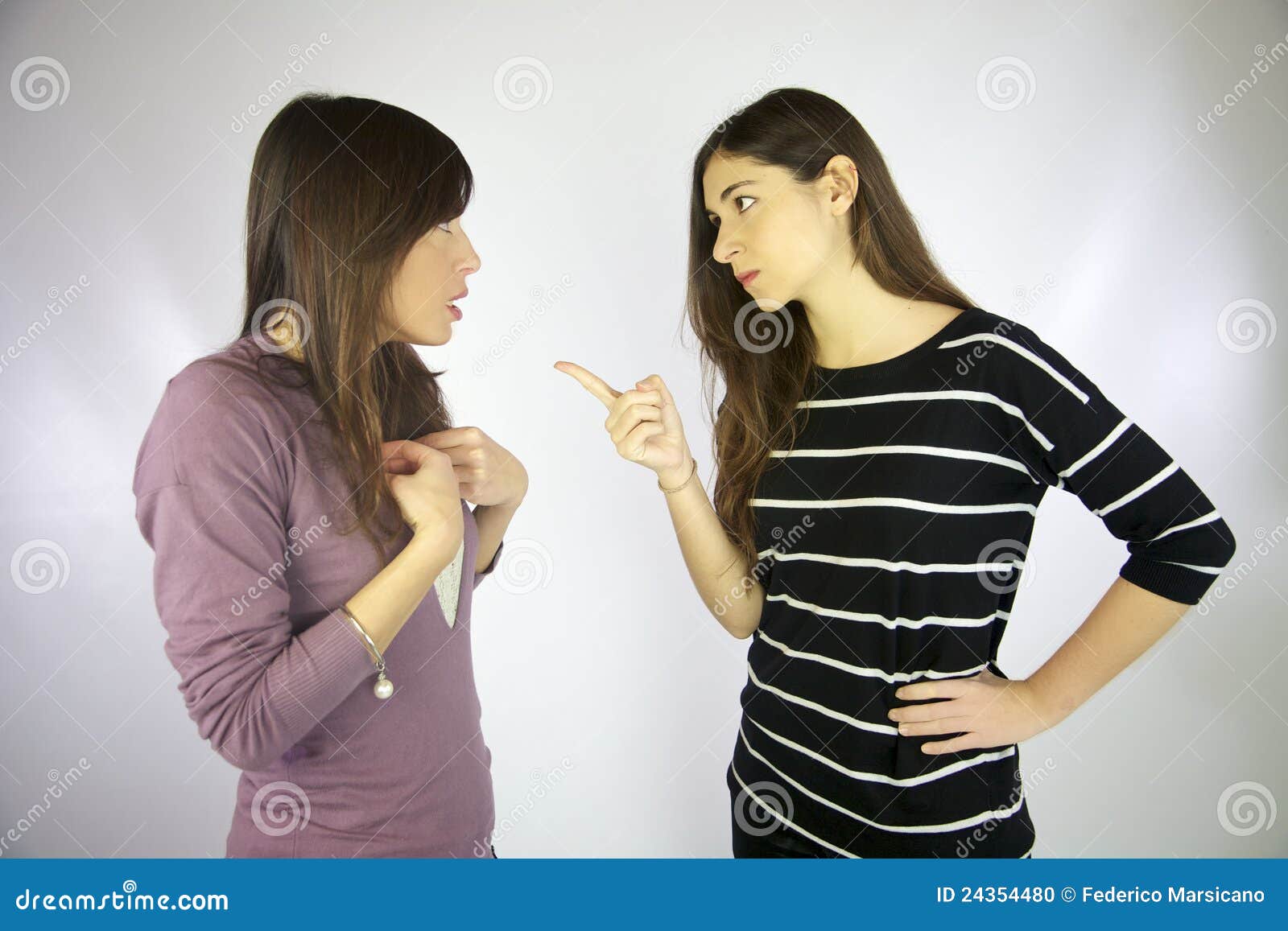 Girl Discussing and Fighting Stock Photo - Image of girl, expression ...