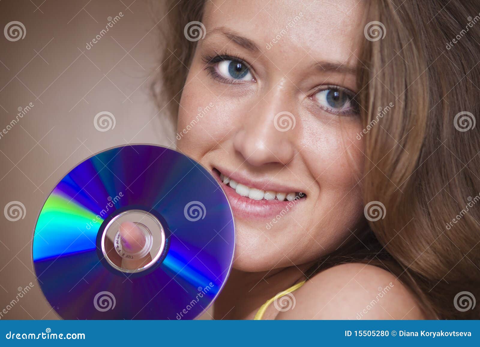 Girl with a disk stock photo. Image of drive, face, girl - 15505280