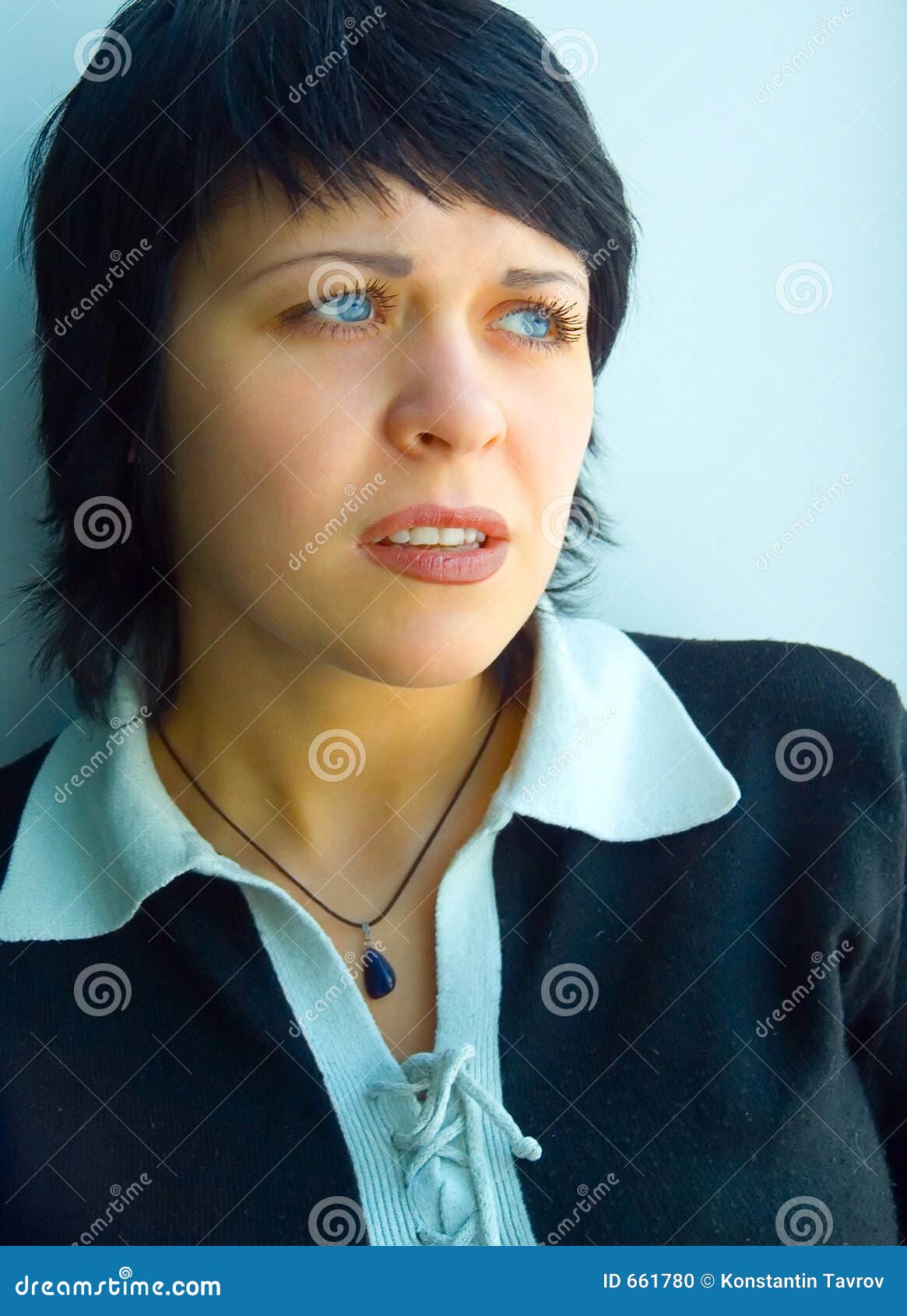 The girl is disturbed stock photo. Image of experience - 661780