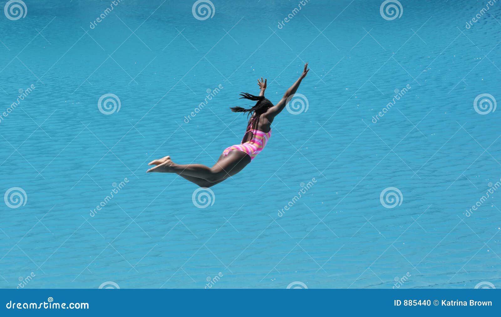 Girl Diving into Beautiful Blue Water Stock Photo - Image of jump ...