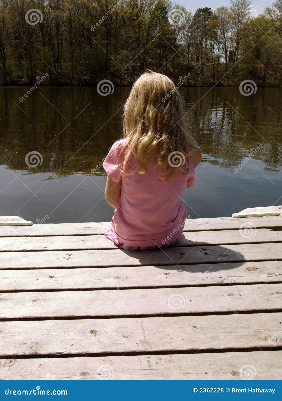 Girl on dock stock photo. Image of dock, watching, pier - 2362228