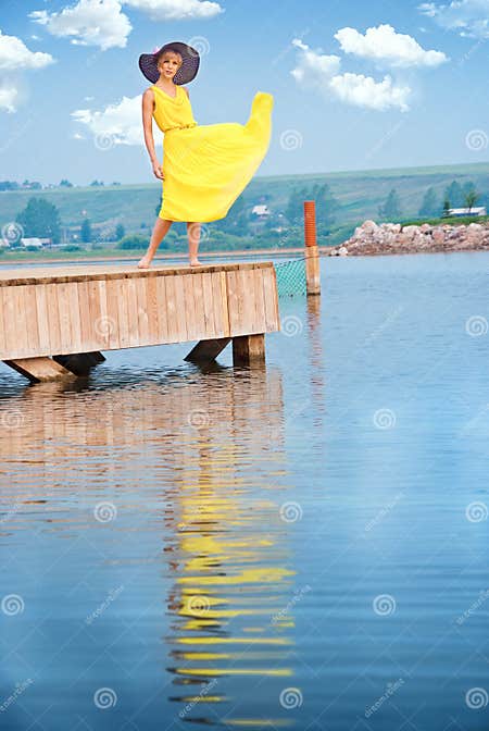A girl on the dock stock image. Image of body, resort - 26039477