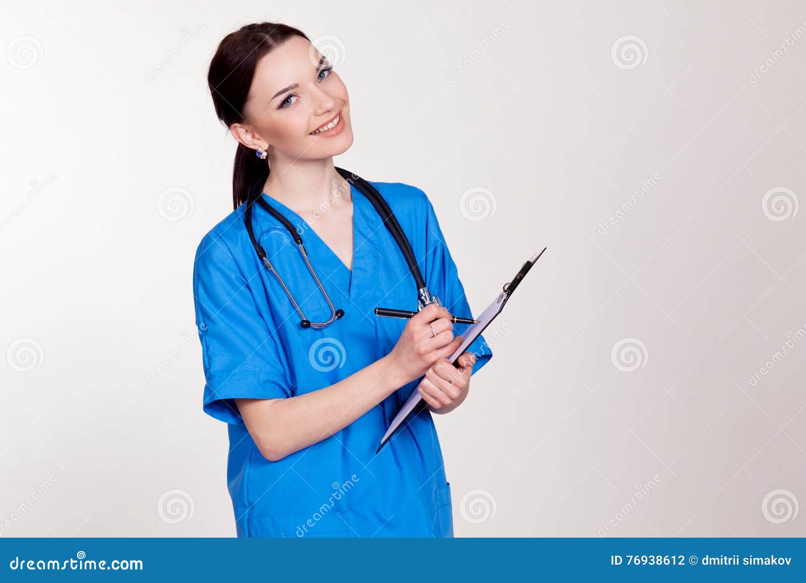 Girl Doctor with Stethoscope Stock Photo - Image of professional ...