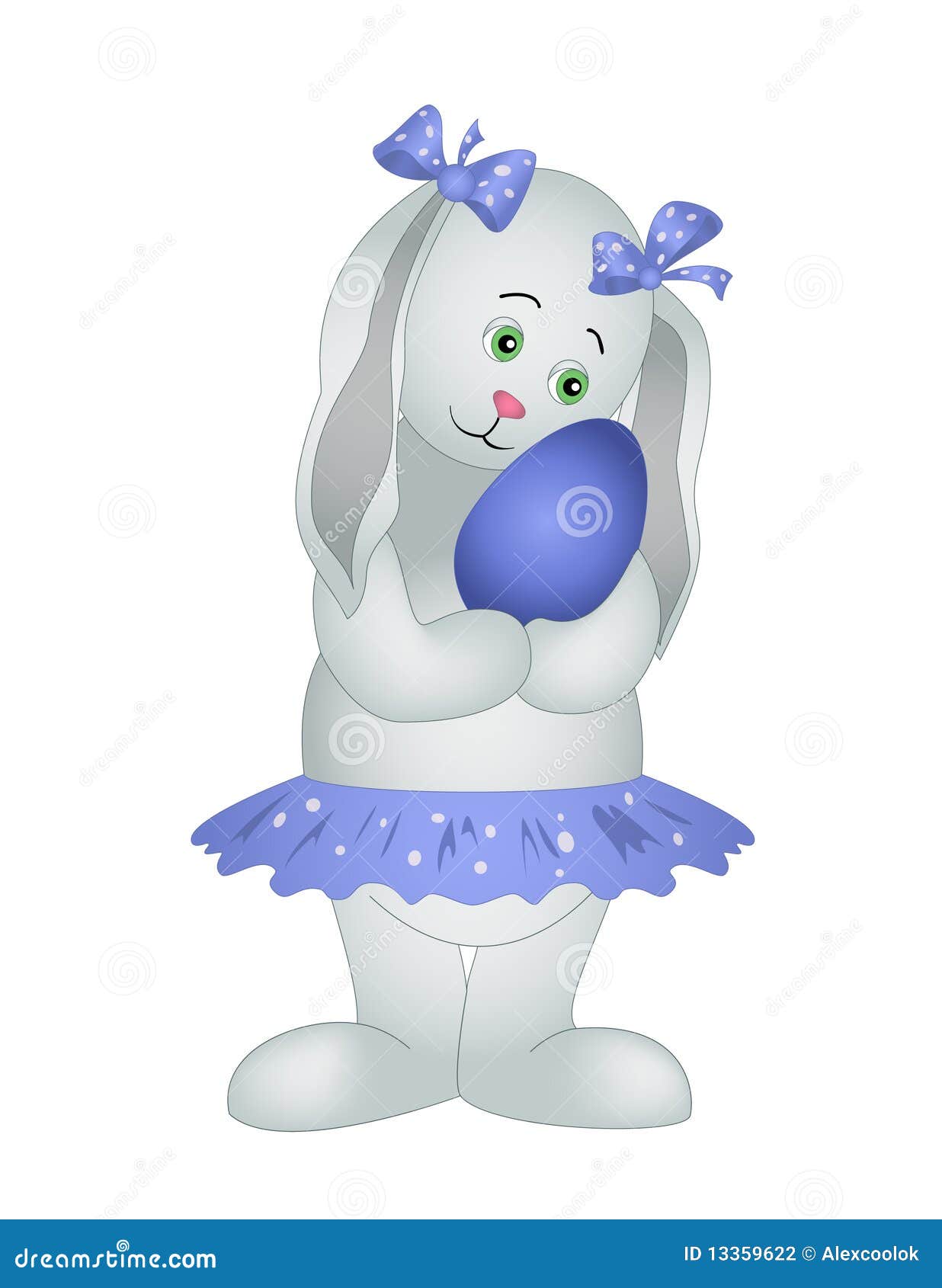 The Girl-doe-rabbit with Egg Stock Vector - Illustration of friendship ...