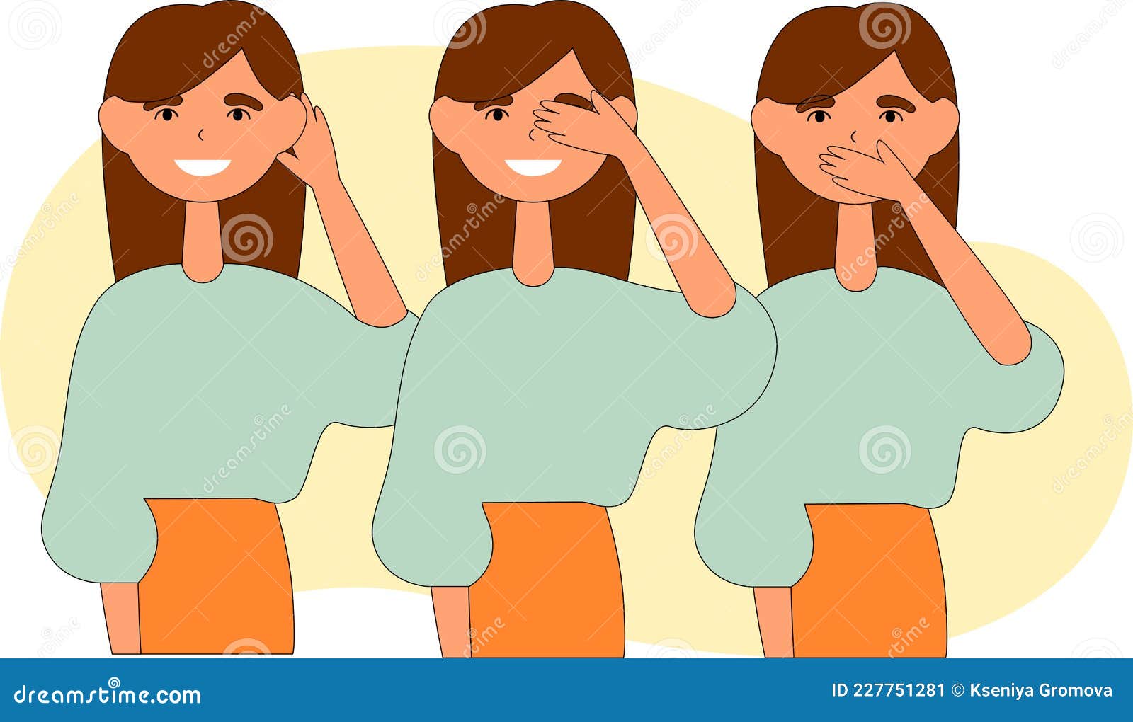 Girls Not Speaking Clipart