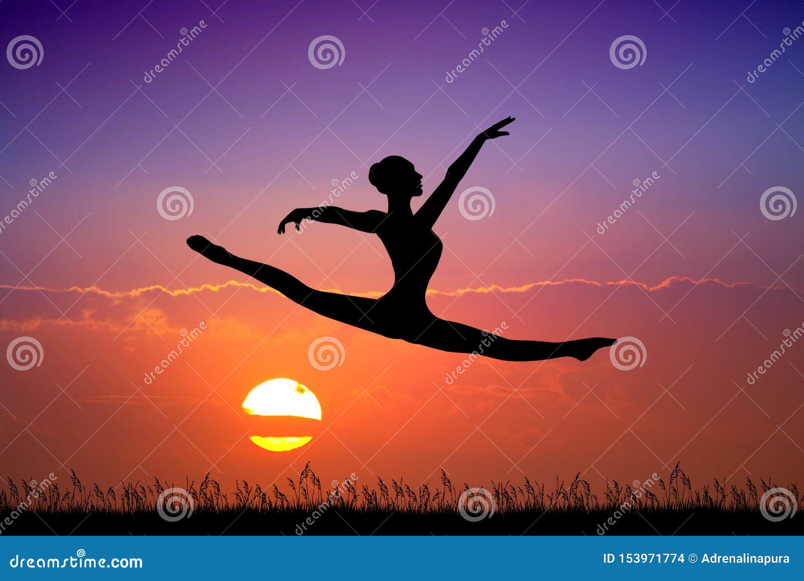 Girl In The Splits Silhouette Vector Illustration | CartoonDealer.com ...