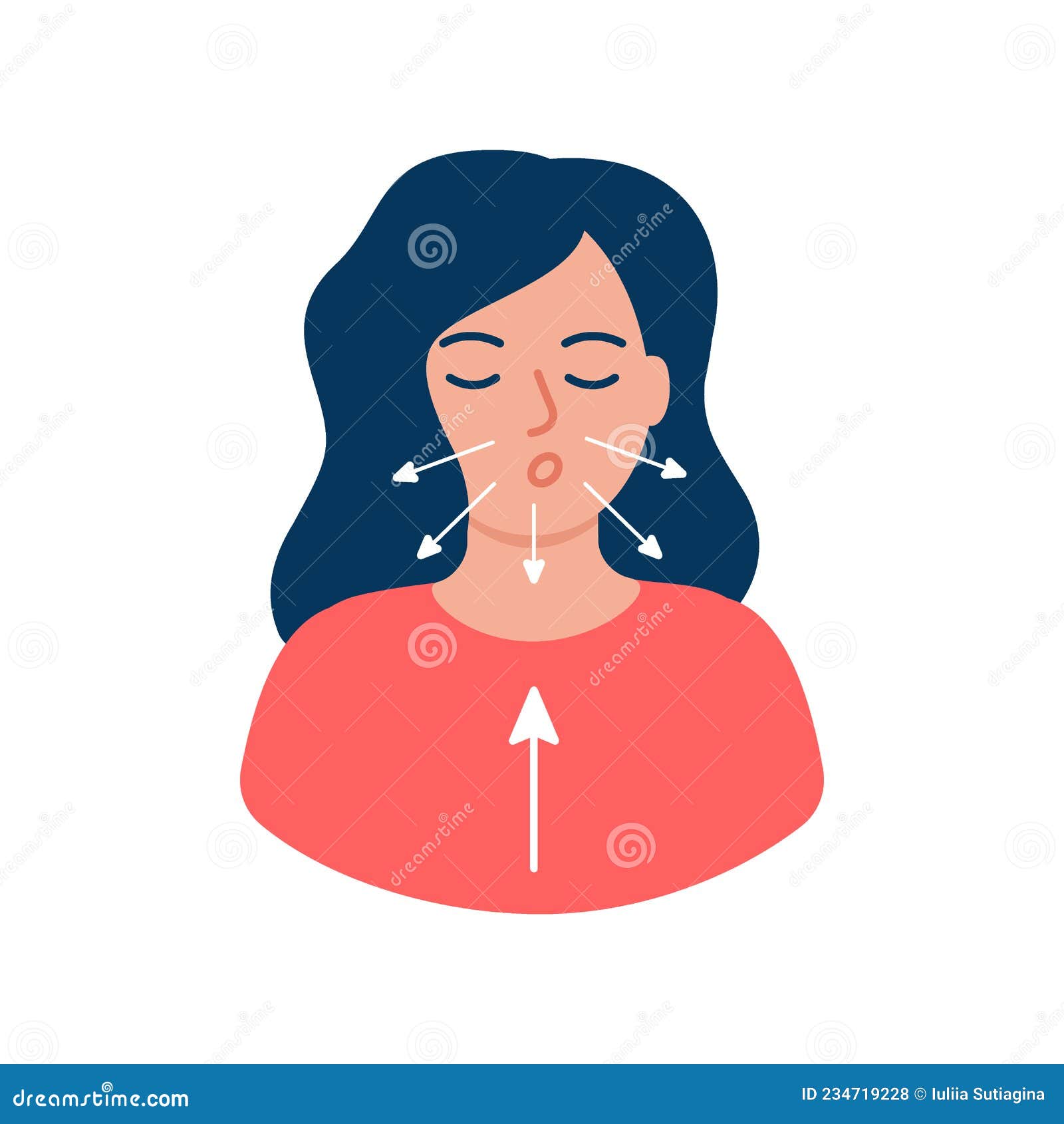 Breathing Inhale With Oxygen Icon Medical Illustration Cartoon Vector