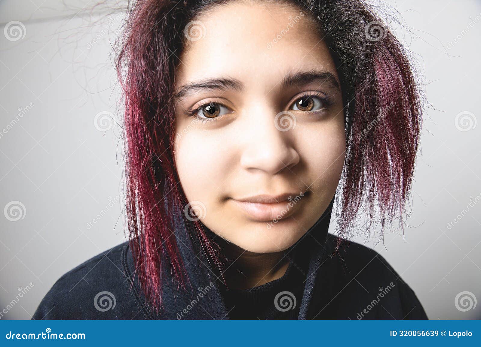 Girl Doing Different Expressions in Studio Background Stock Image ...