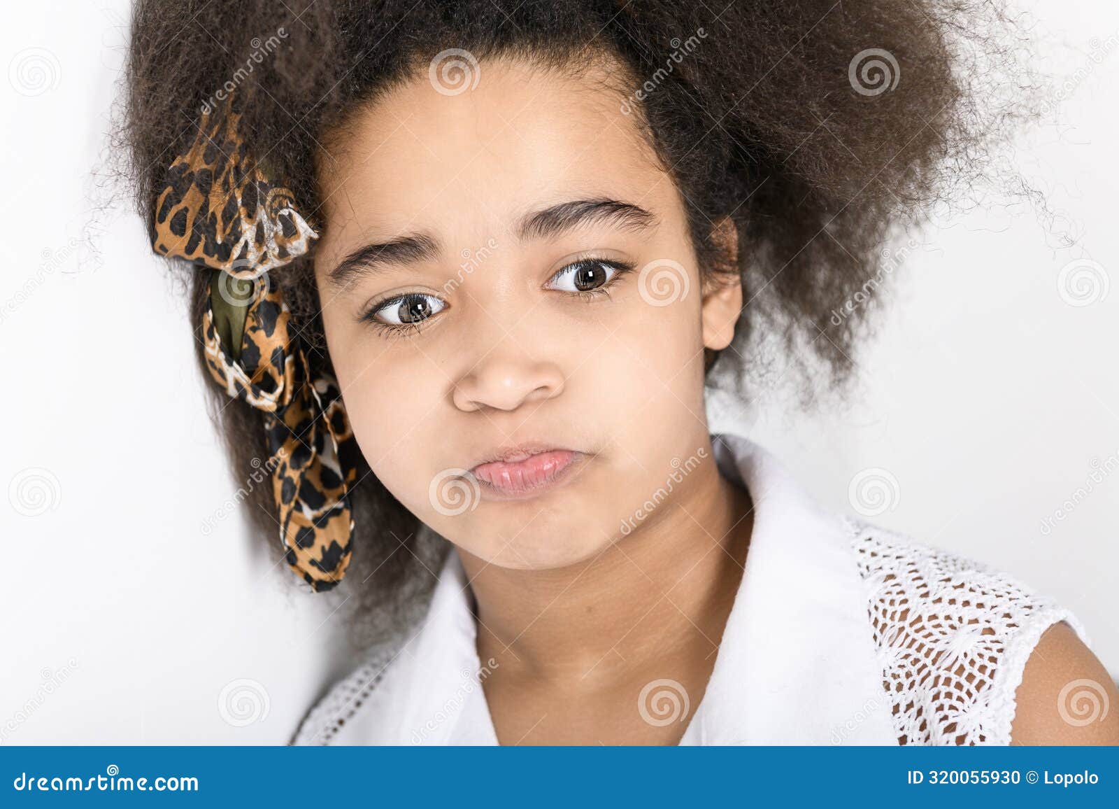 Girl Doing Different Expressions in Studio. Sad and Worry Stock Photo ...