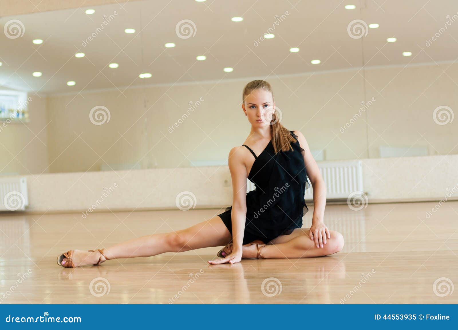 Girl Doing Exercises in a Dance Class Stock Image - Image of active ...