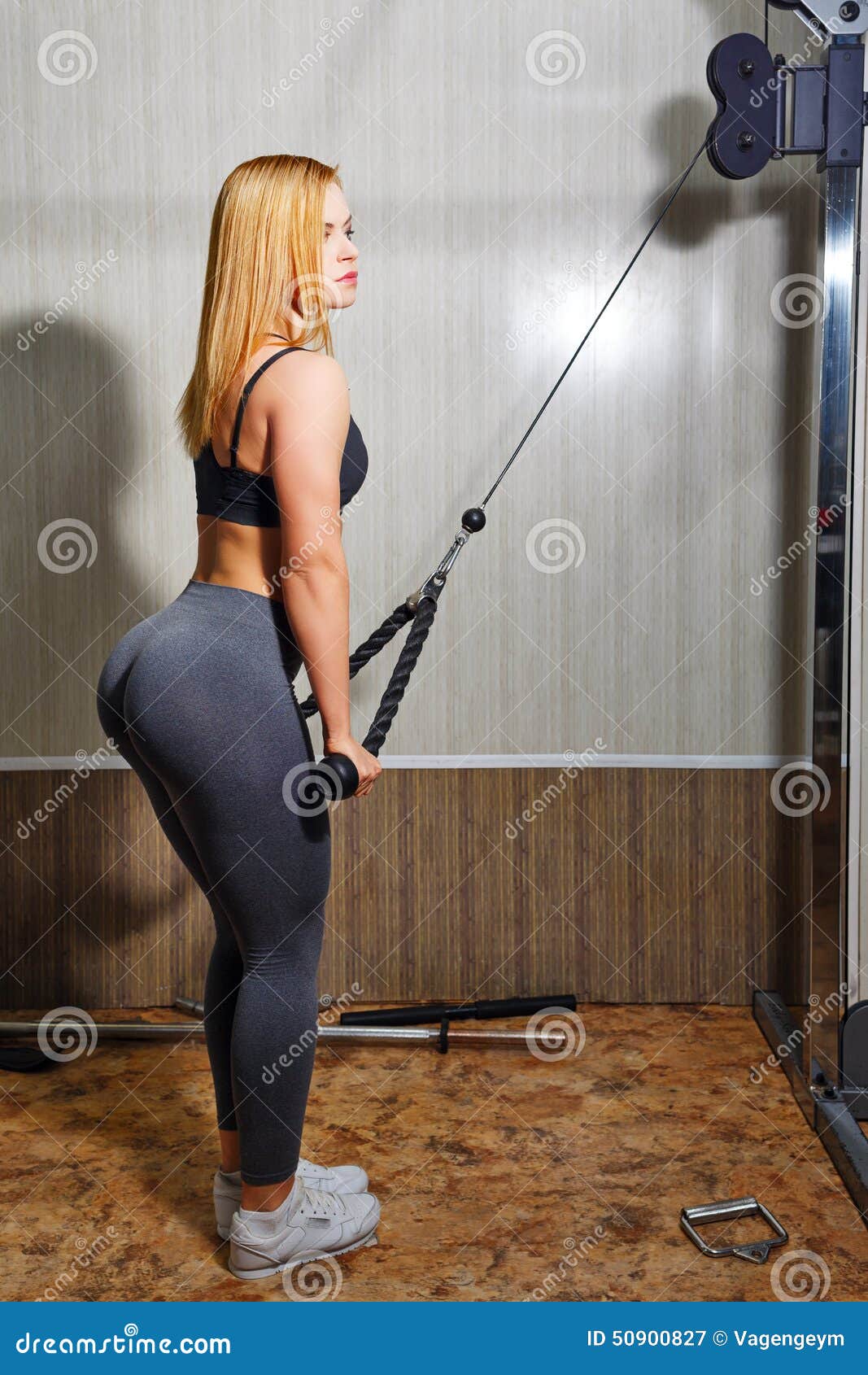 Girl Doing Exercises In The Gym Stock Image Image Of Girl Active