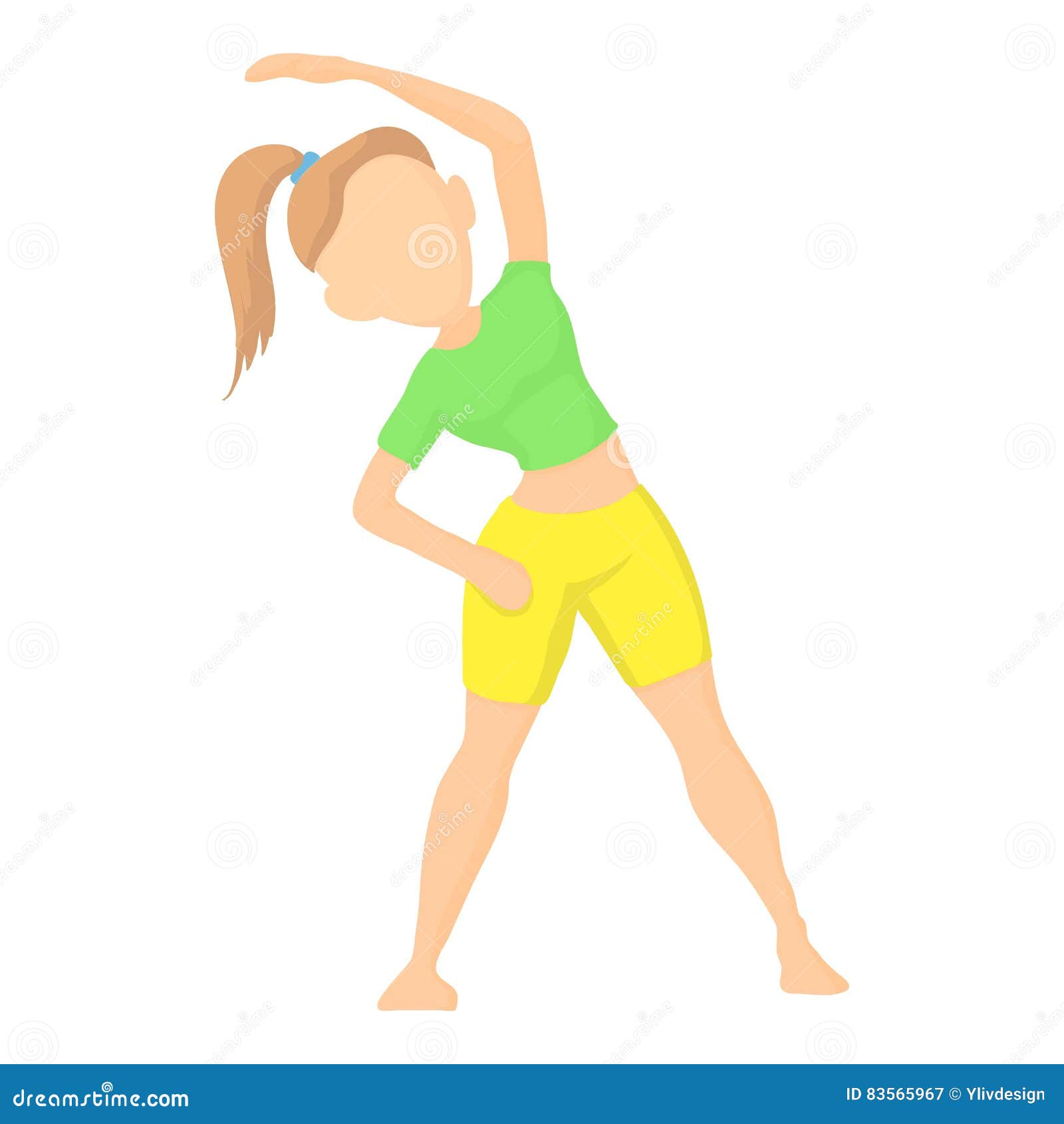 Girl Doing Exercises Icon, Cartoon Style Stock Vector - Illustration of ...