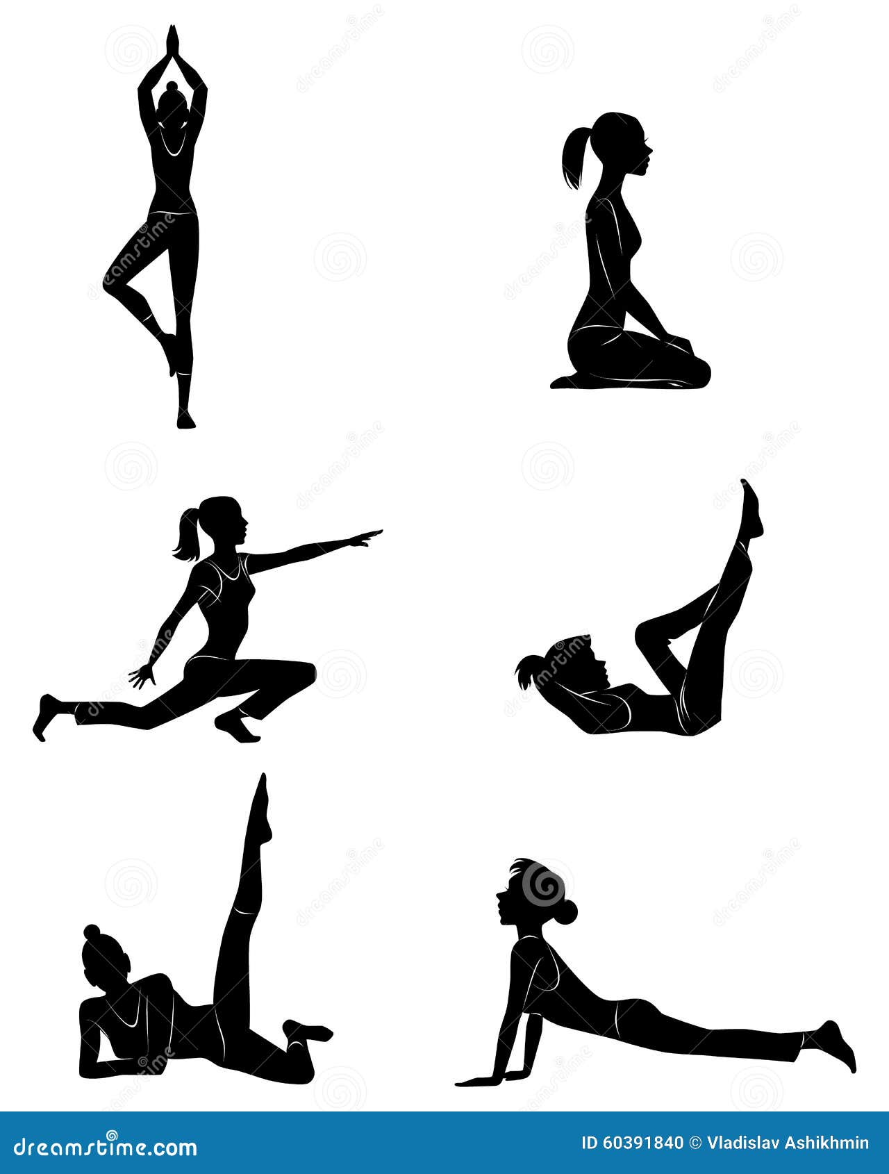 Girl doing exercises stock vector. Illustration of aerobics - 60391840