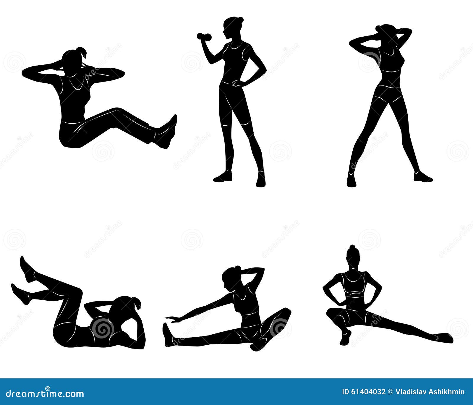 Girl doing exercises stock vector. Illustration of balance - 61404032