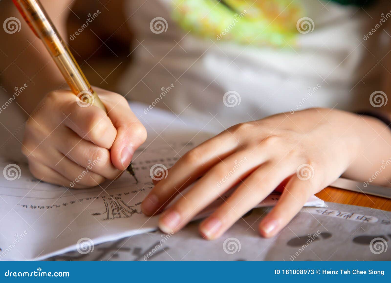 Girl doing her school work stock image. Image of lesson - 181008973