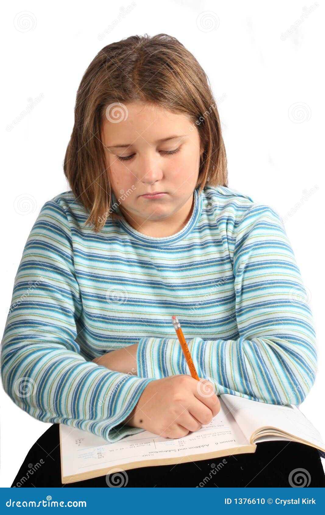 Girl doing homework stock photo. Image of school, desk - 1376610