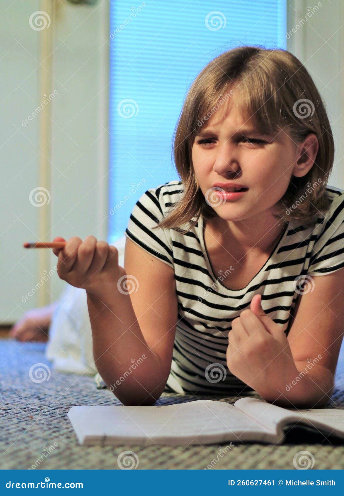 Girl Doing Homework stock image. Image of learning, people - 260627461