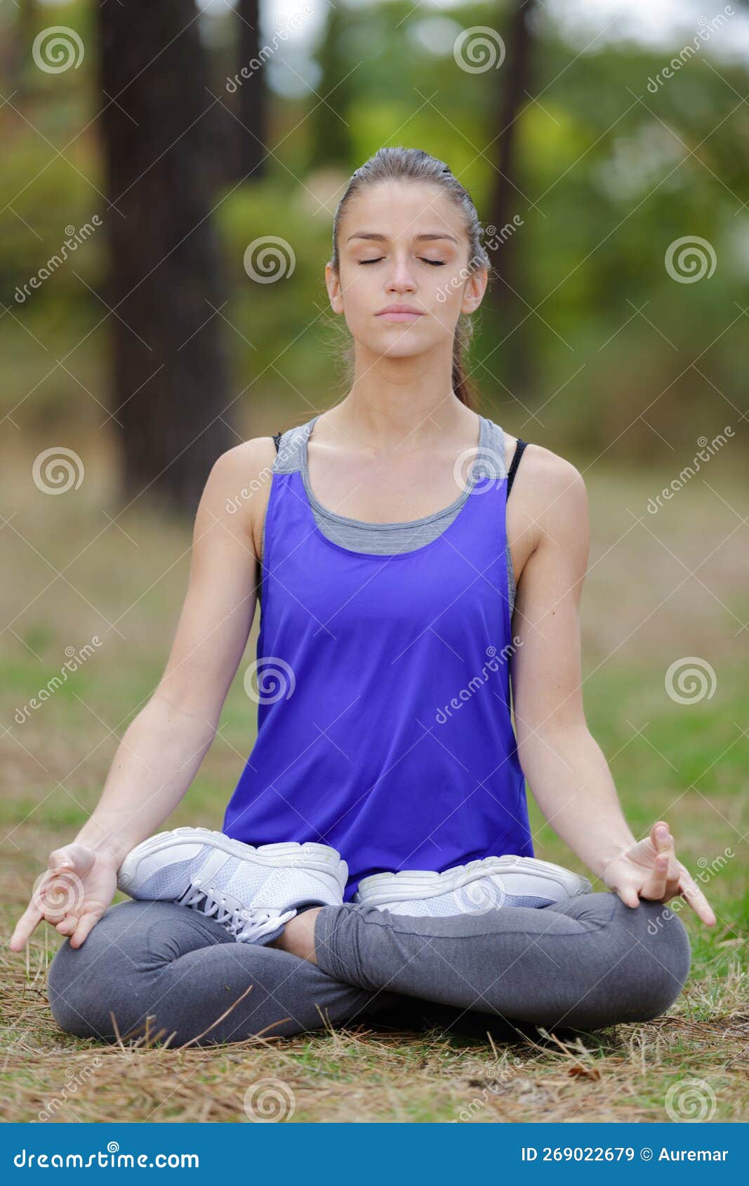 Girl Doing Lotus Yoga Position Stock Image - Image of female, beautiful ...