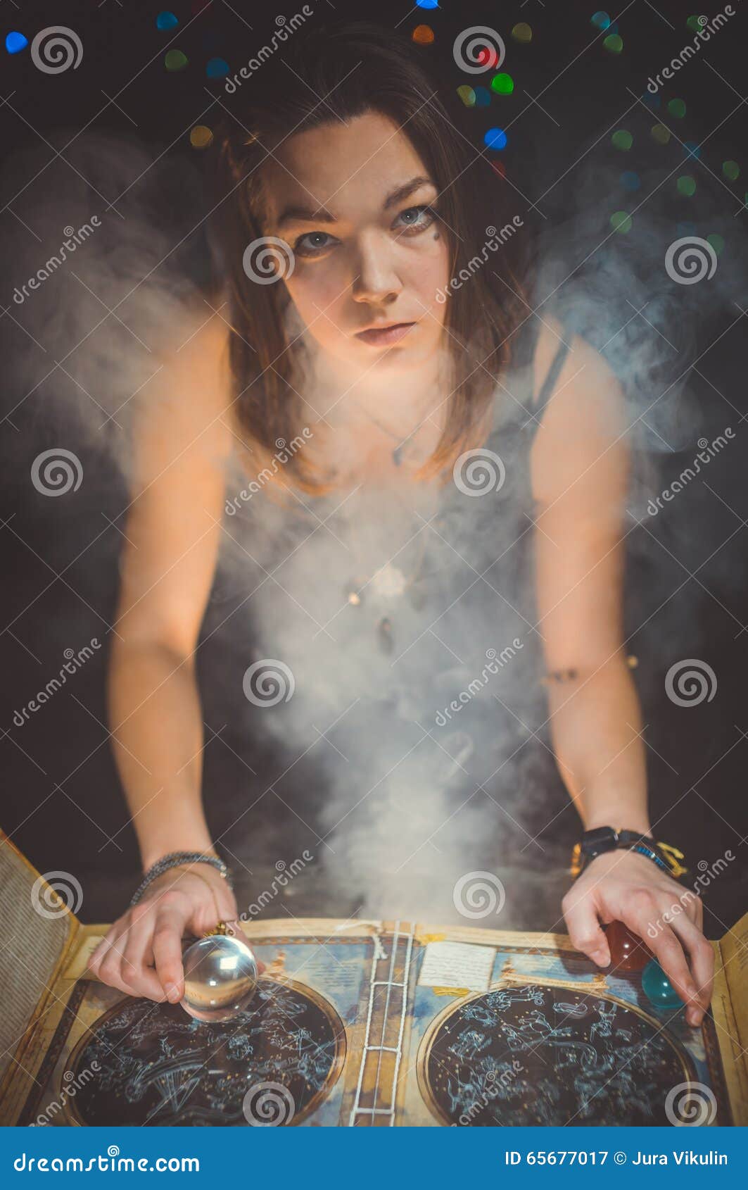 Girl doing magic stock image. Image of crystal, clothing - 65677017