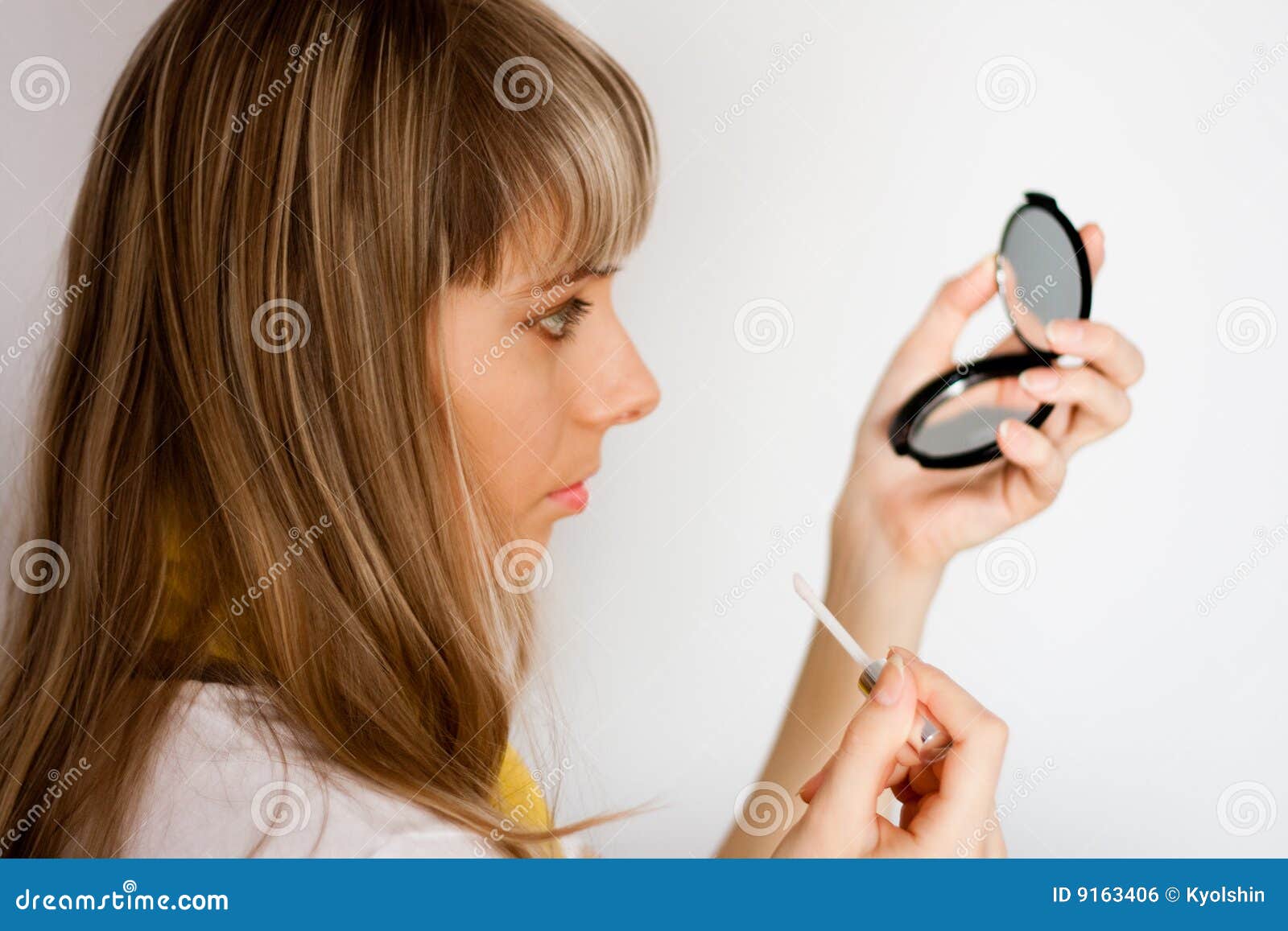 Girl doing make up stock photo. Image of model, clean - 9163406