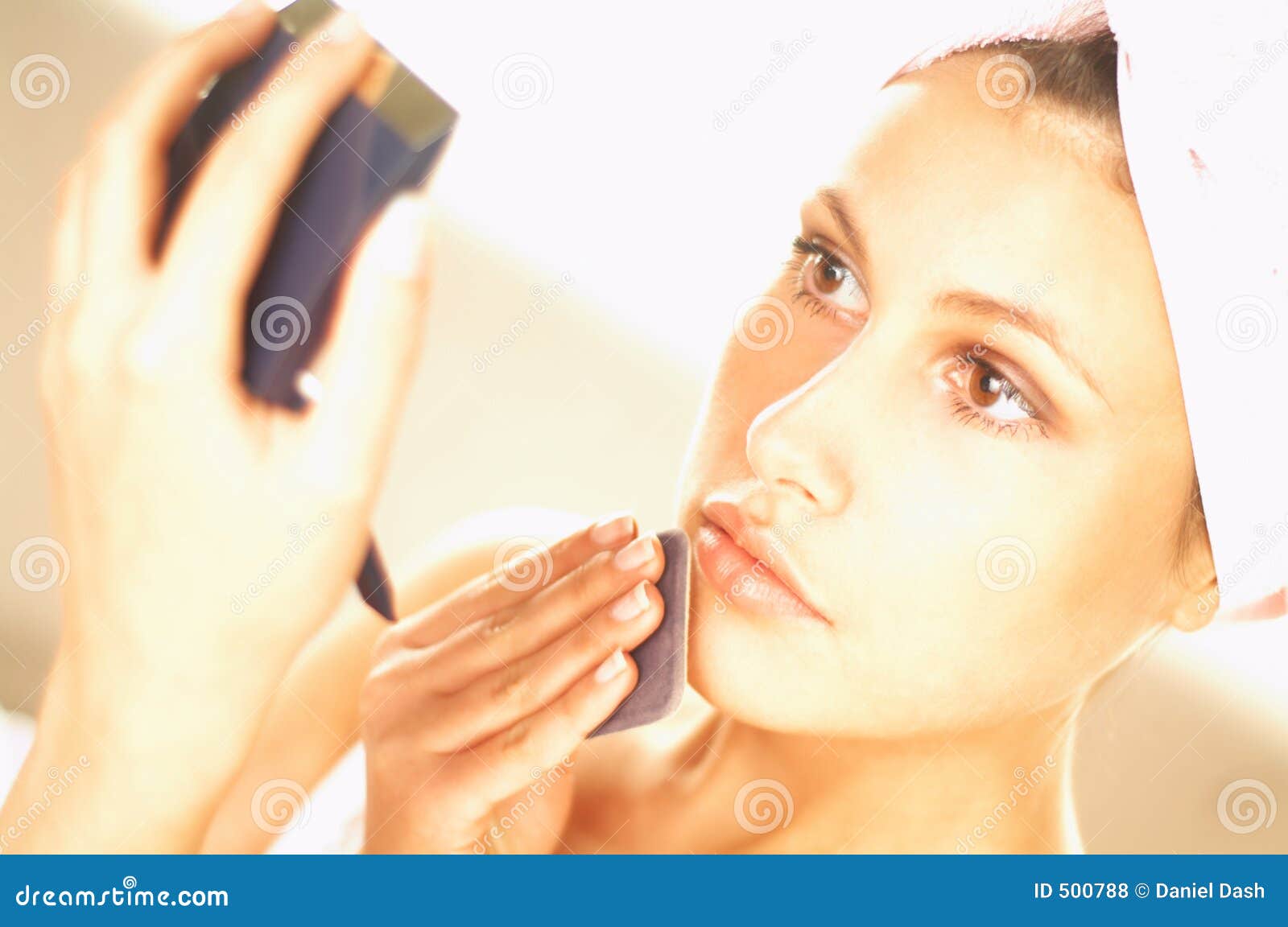 Girl doing makeup stock photo. Image of focus, enjoy, covered - 500788