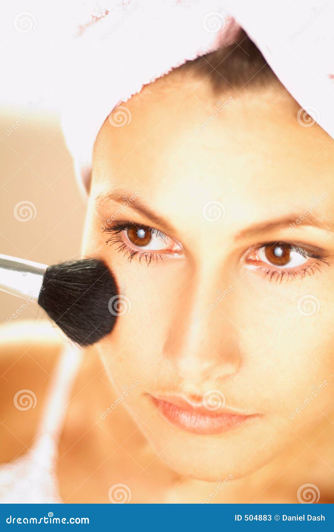 Girl doing makeup stock image. Image of caucasian, girl - 504883