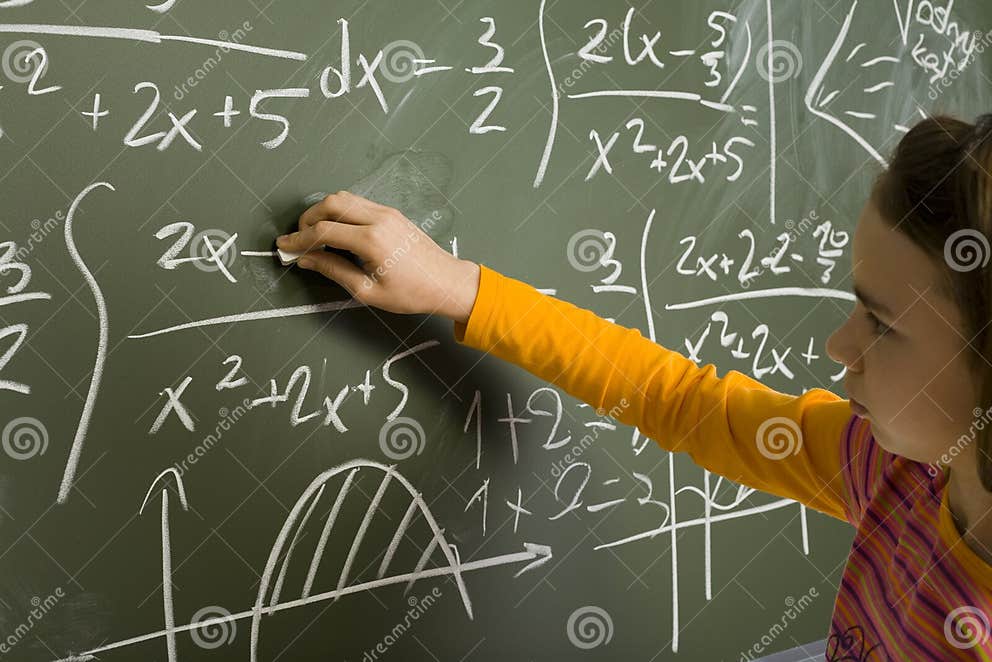 Girl doing maths stock image. Image of concentrate, maths - 2235885
