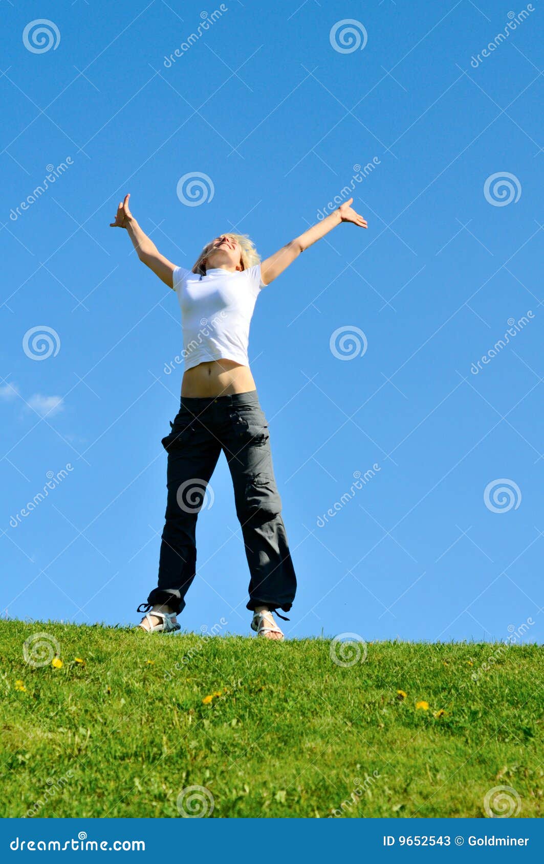 Girl Doing Morning Exercises Stock Image - Image of adult, fitness: 9652543