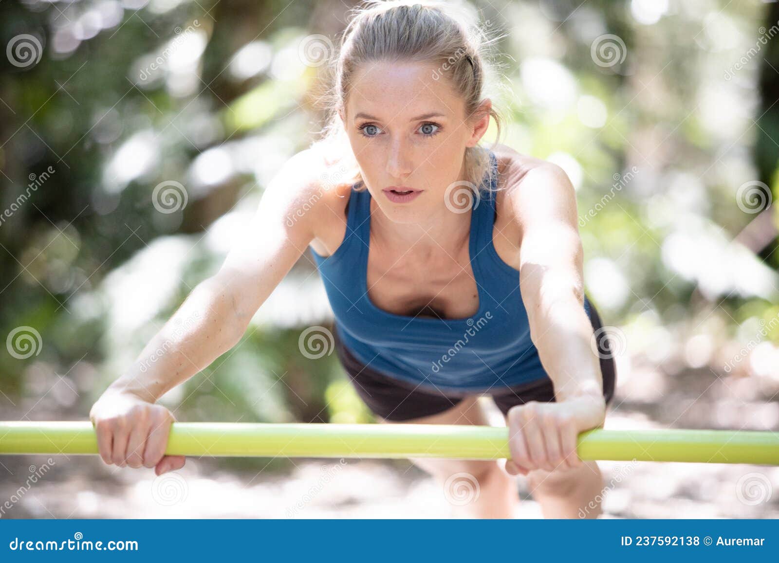 Girl Doing Plank Exercise Outdoors Stock Photo - Image of healthy ...