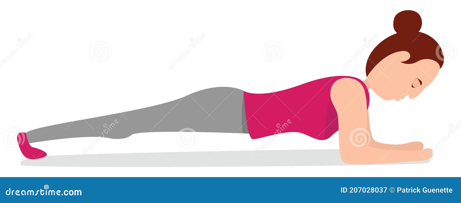 Girl Doing Plank , Illustration, Vector Stock Vector - Illustration of ...