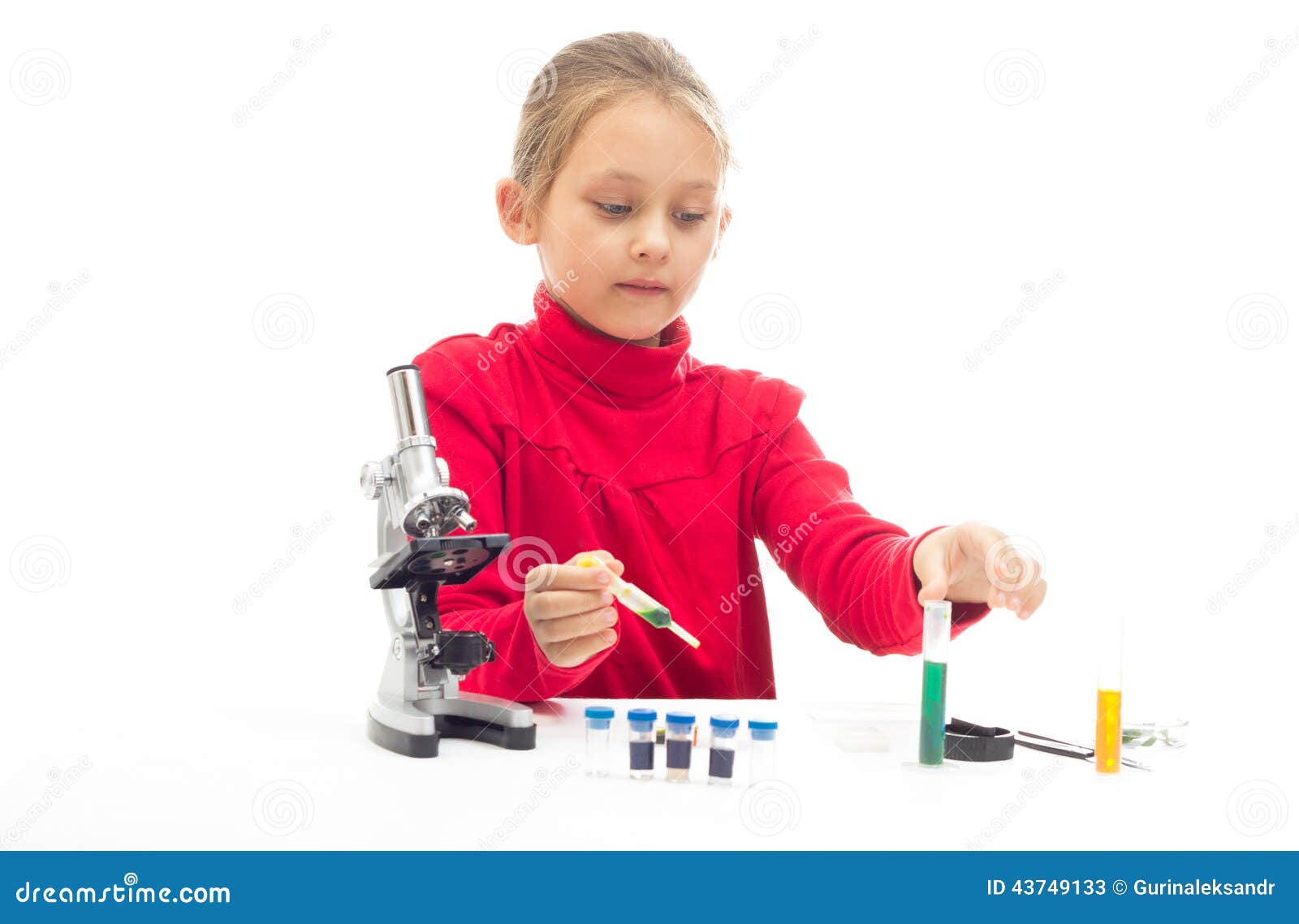 Girl doing research stock image. Image of tube, chemistry - 43749133