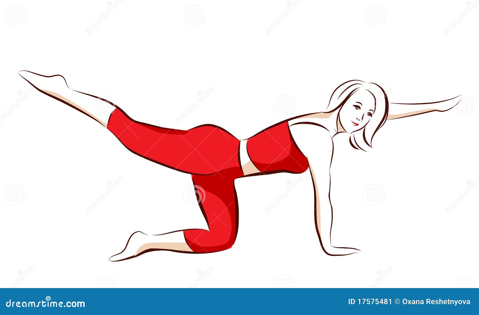 Girl Doing Shaping Exercise Stock Vector - Illustration of healthy ...