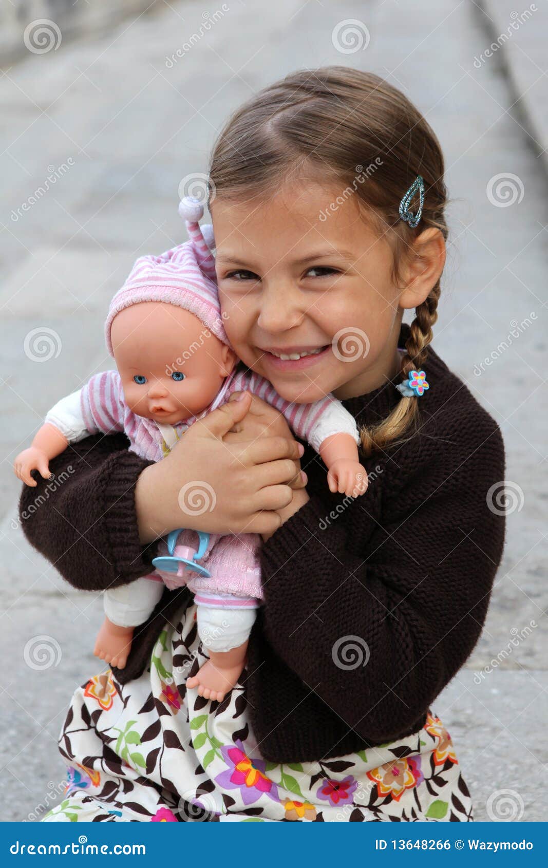 Girl with doll stock photo. Image of child, person, female - 13648266