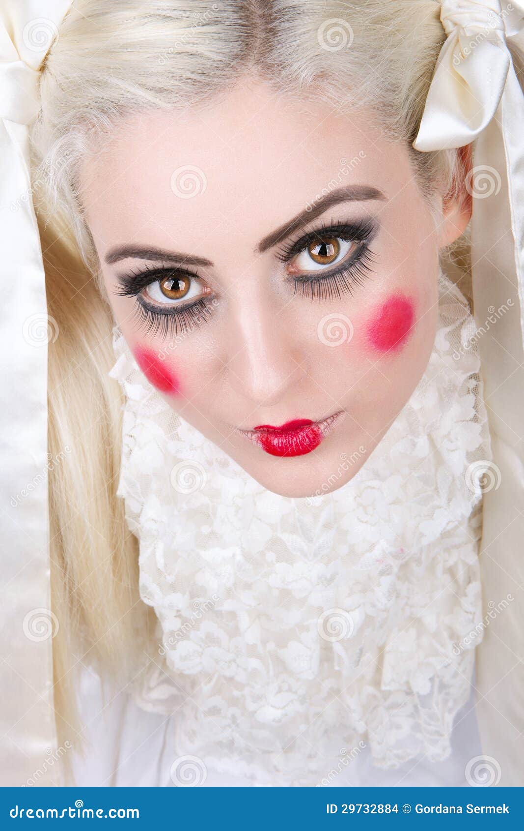 Girl with dolly makeup stock photo. Image of blonde, beautiful - 29732884