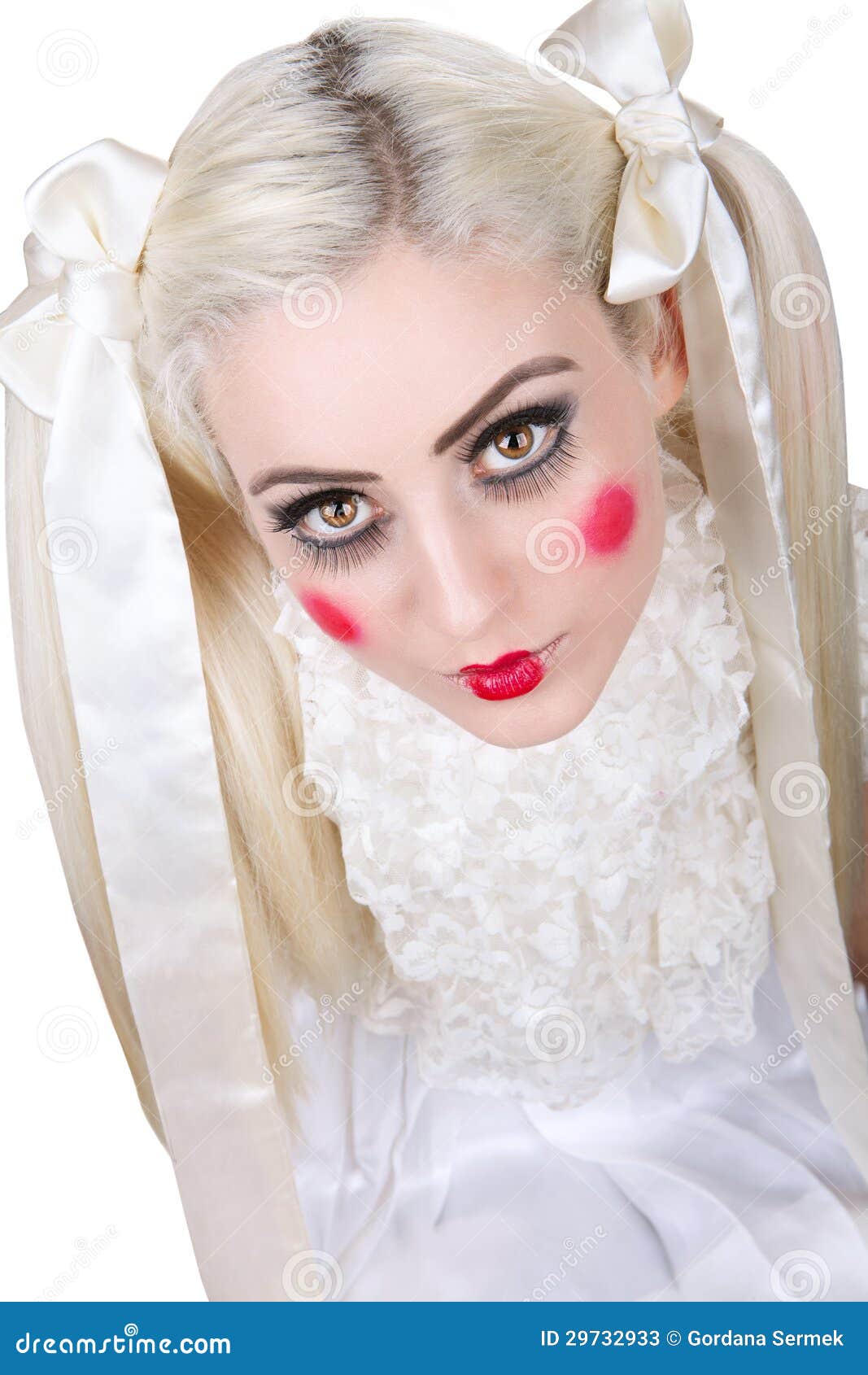 Girl with dolly makeup stock image. Image of bizarre - 29732933