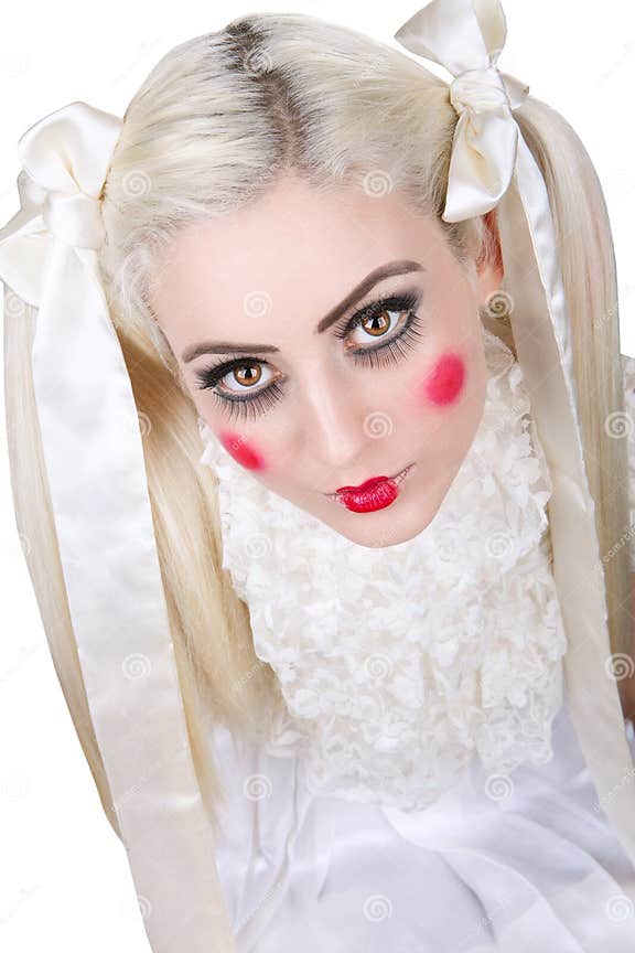 Girl with dolly makeup stock image. Image of bizarre - 29732933