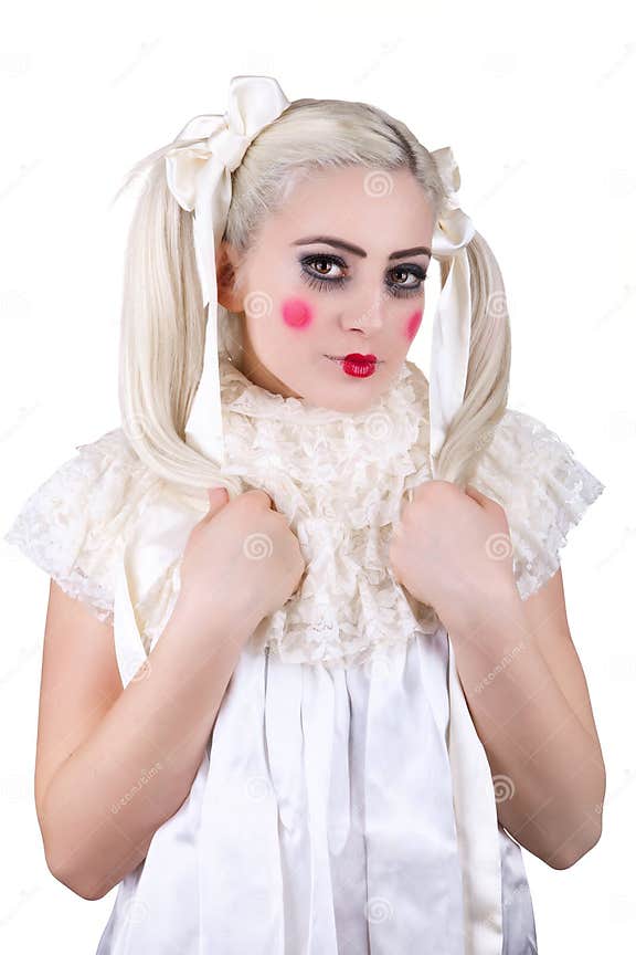 Girl with dolly makeup stock image. Image of decoration - 29733027