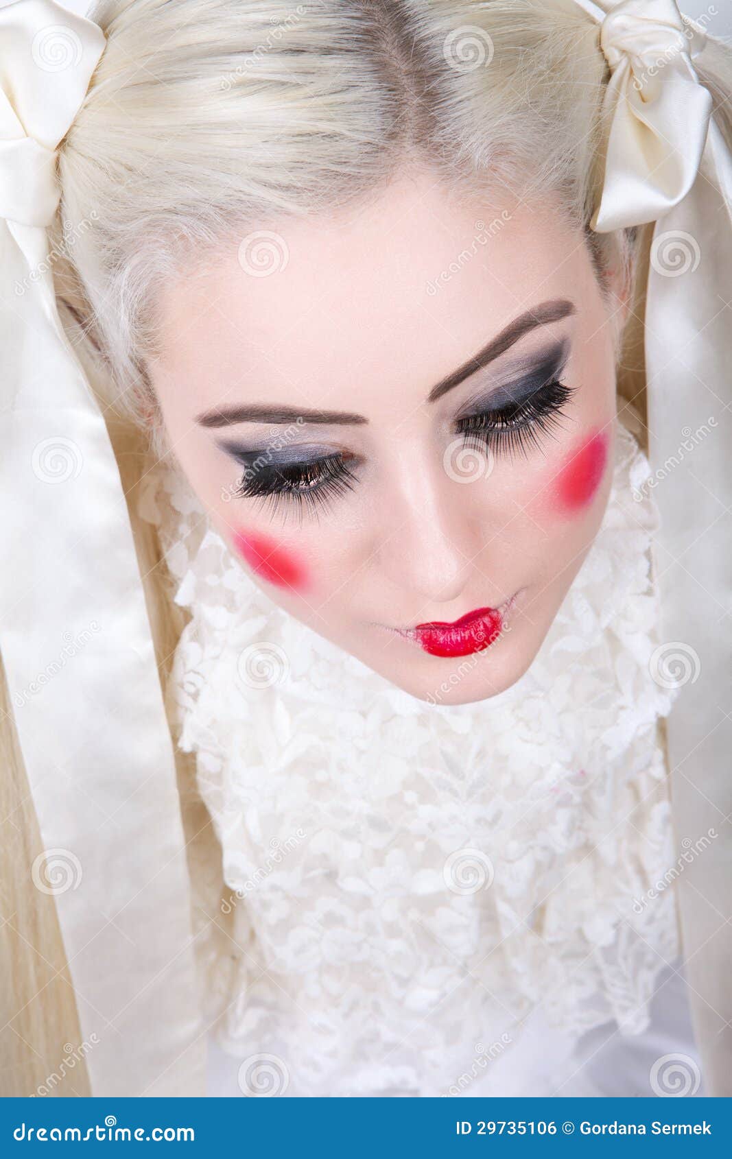 Girl with dolly makeup stock photo. Image of expressive - 29735106