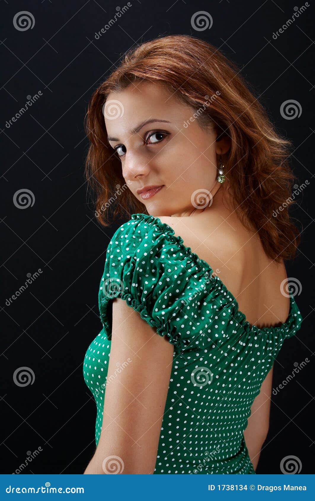 Girl in dotted dress stock photo. Image of nice, color - 1738134