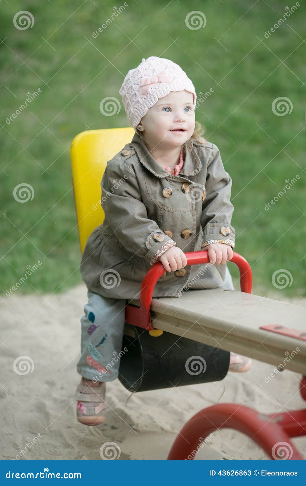 Girl with Down Syndrome Have Fun Riding on a Swing Stock Image - Image ...