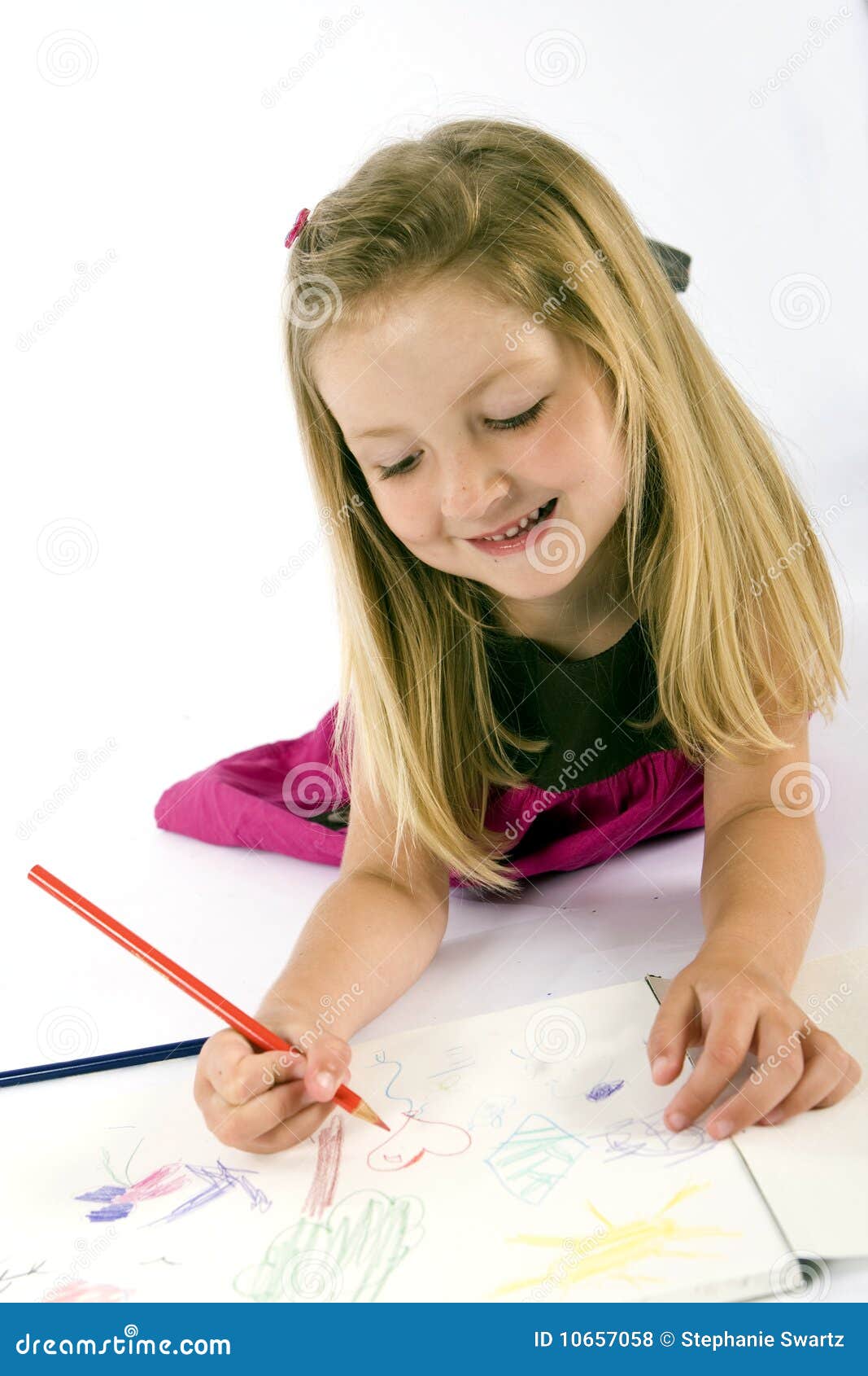 Girl drawing stock photo. Image of girl, playful, isolated - 10657058