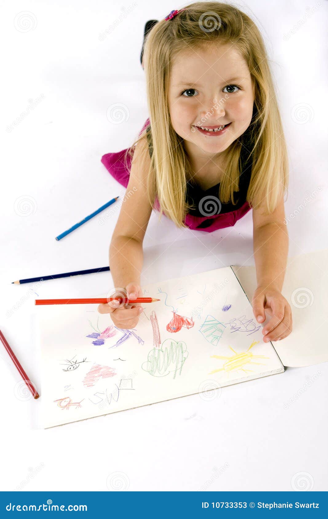 Girl drawing stock image. Image of playful, child, happiness - 10733353