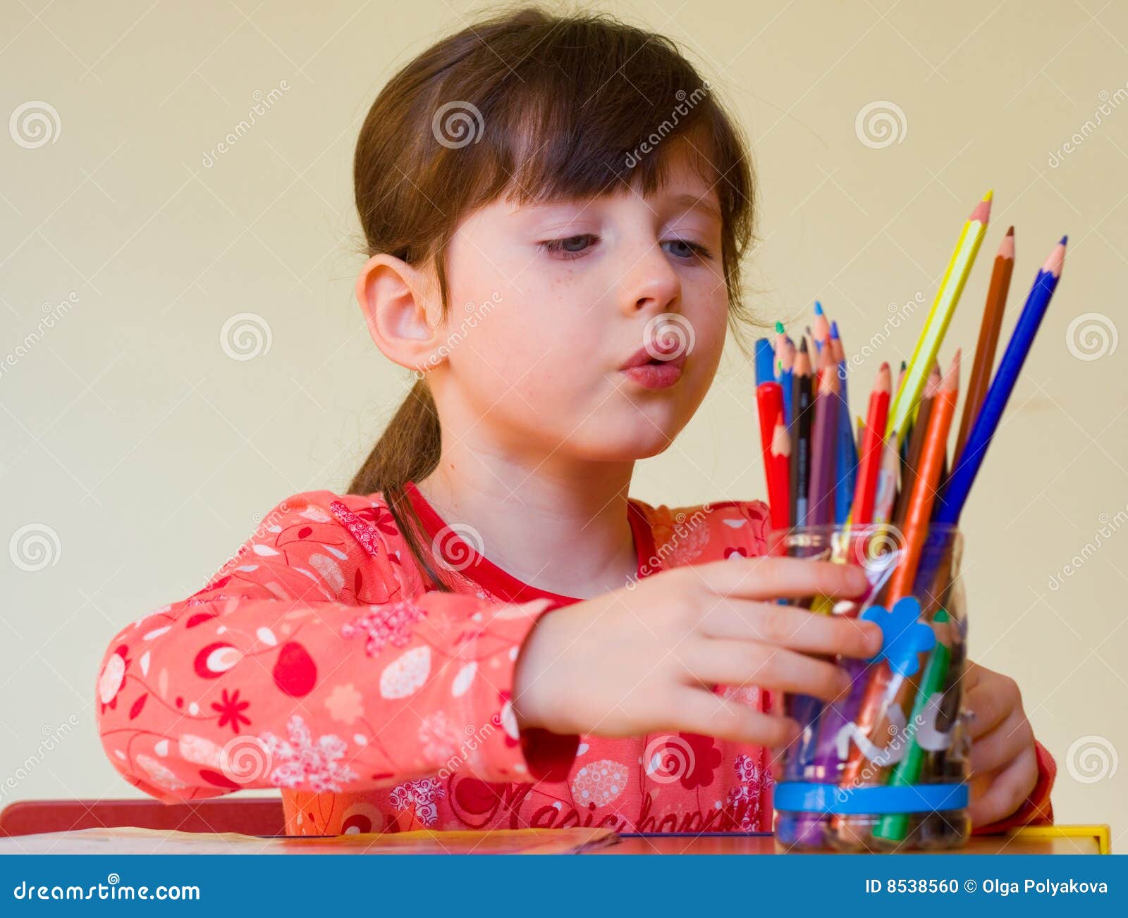 Girl drawing stock photo. Image of colourful, enjoying - 8538560