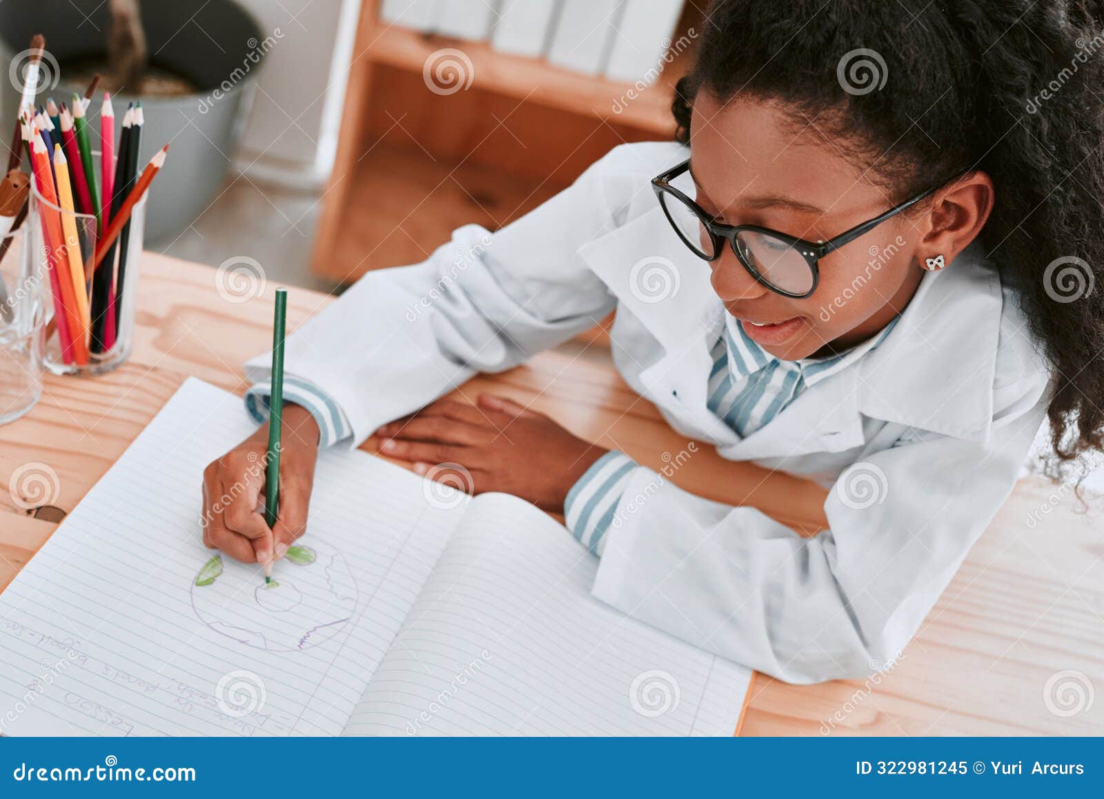 Girl, Drawing and Classroom with School Learner, Education and Learning ...