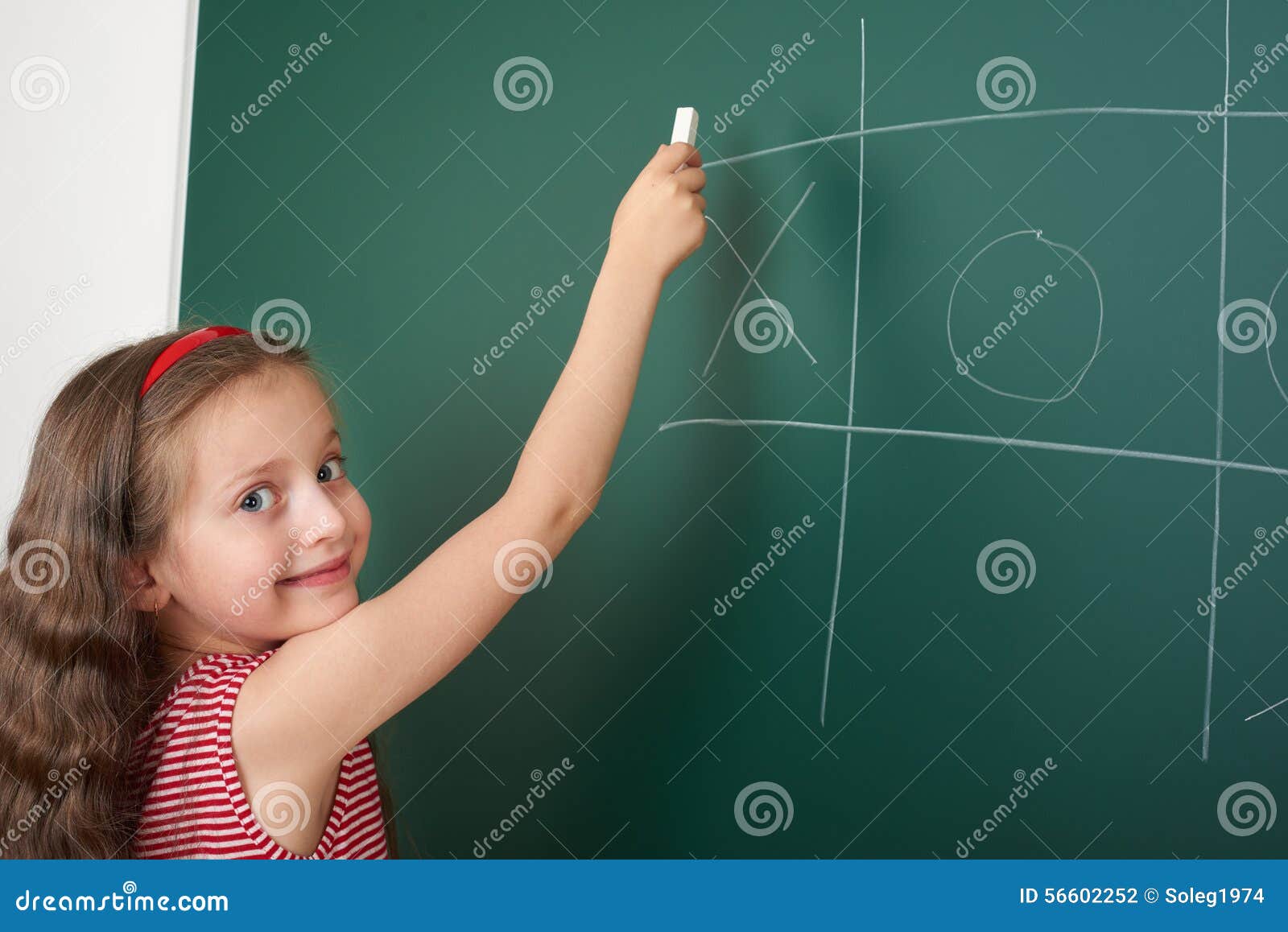 Girl Drawing on School Board Stock Photo - Image of lesson, clear: 56602252