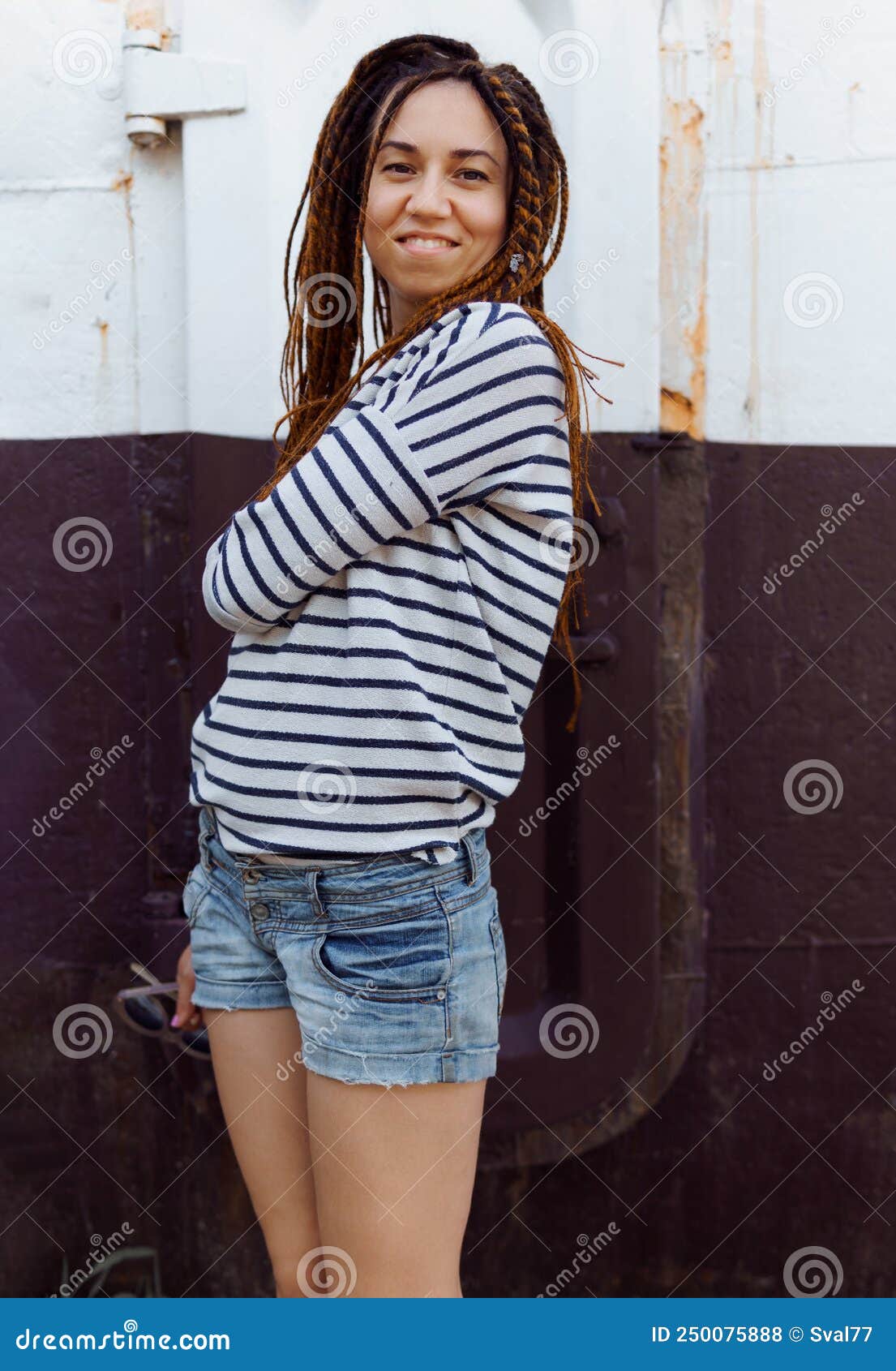 A Girl with a Dreadlocked Hairstyle Stock Photo - Image of outdoor ...