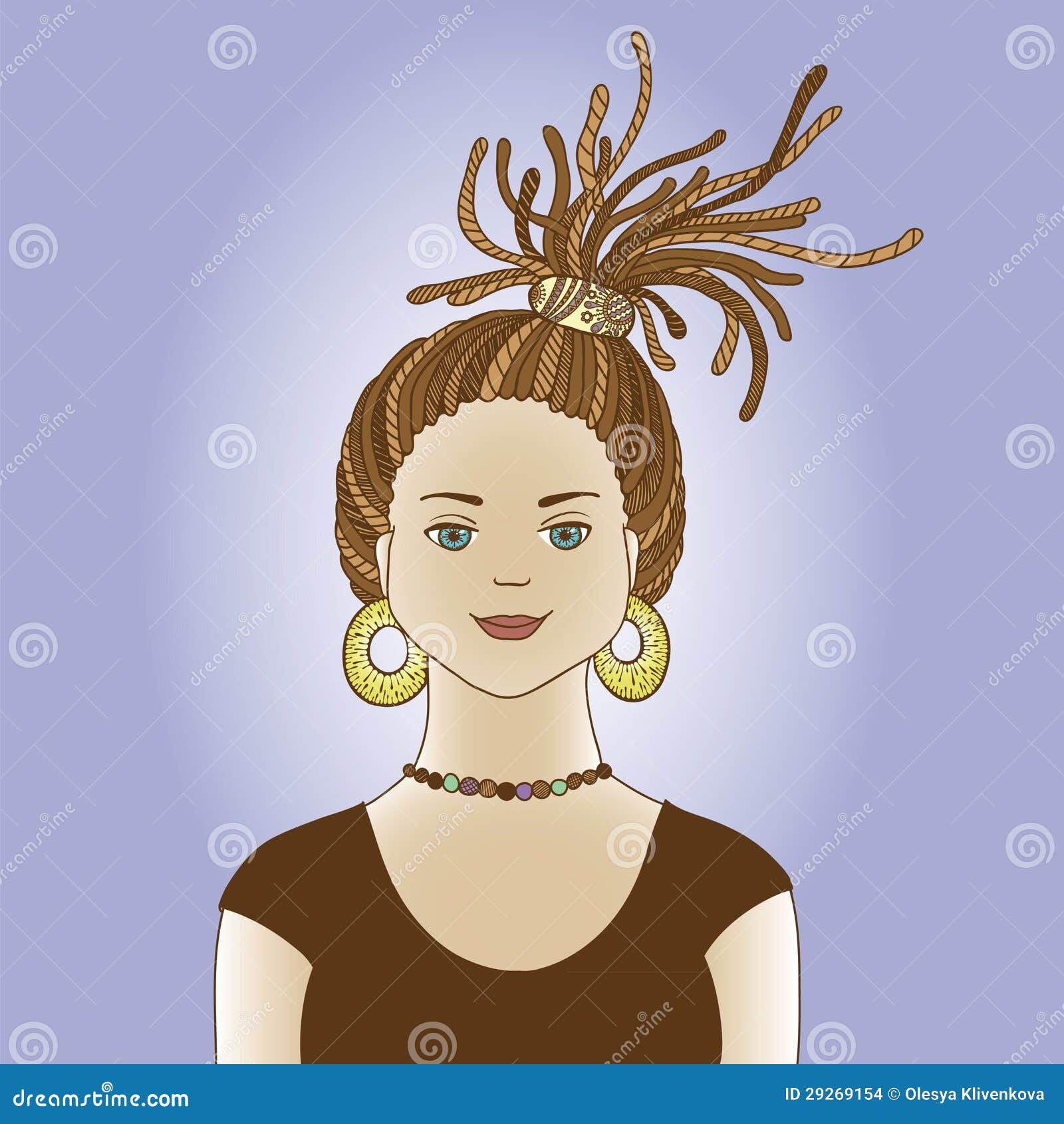 Girl with dreads stock vector. Illustration of bright - 29269154