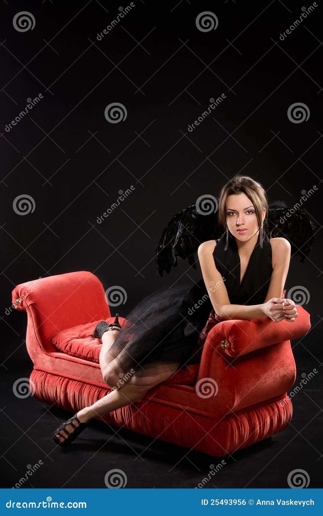 Girl dressed as an imp stock photo. Image of cloth, female - 25493956