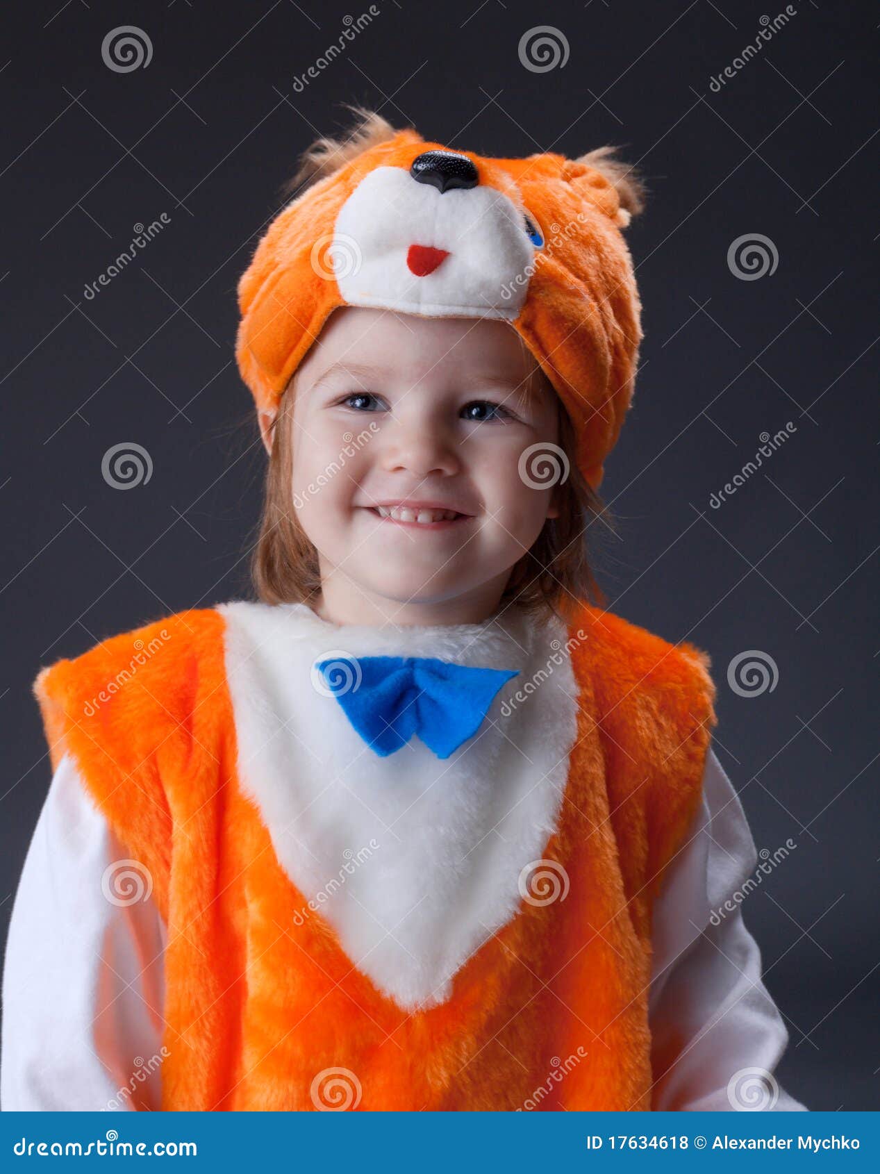Girl dressed in a fox suit stock photo. Image of hare - 17634618